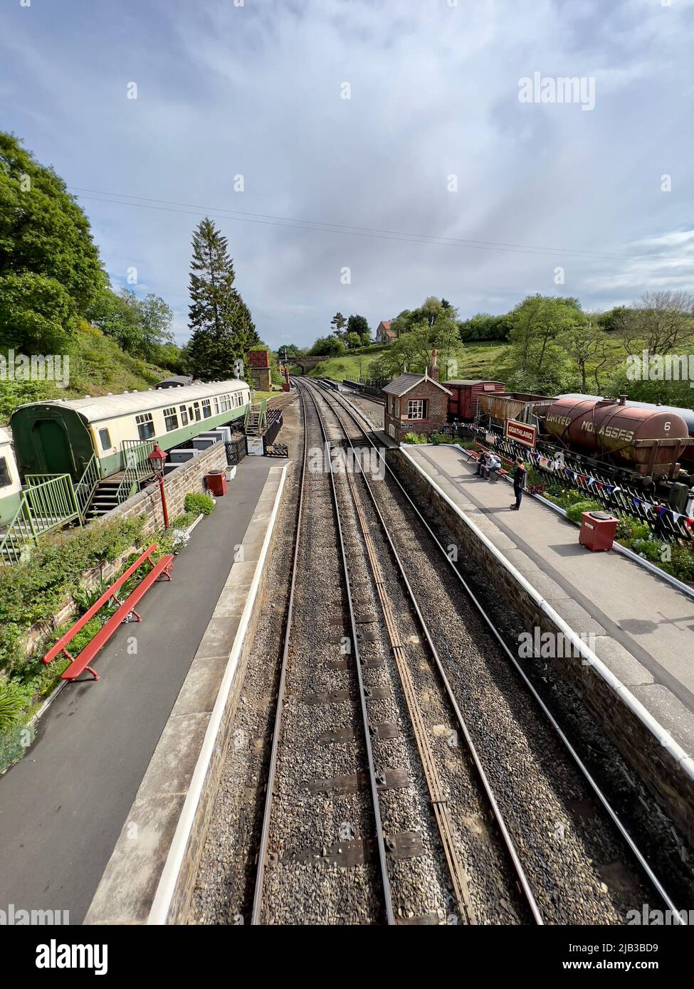 View from Bridge at Goathland Train Station Stock Photo - Alamy