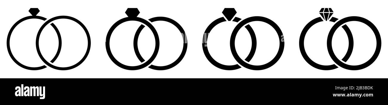 Wedding rings set. Marital status icon. Design for web and mobile app ...