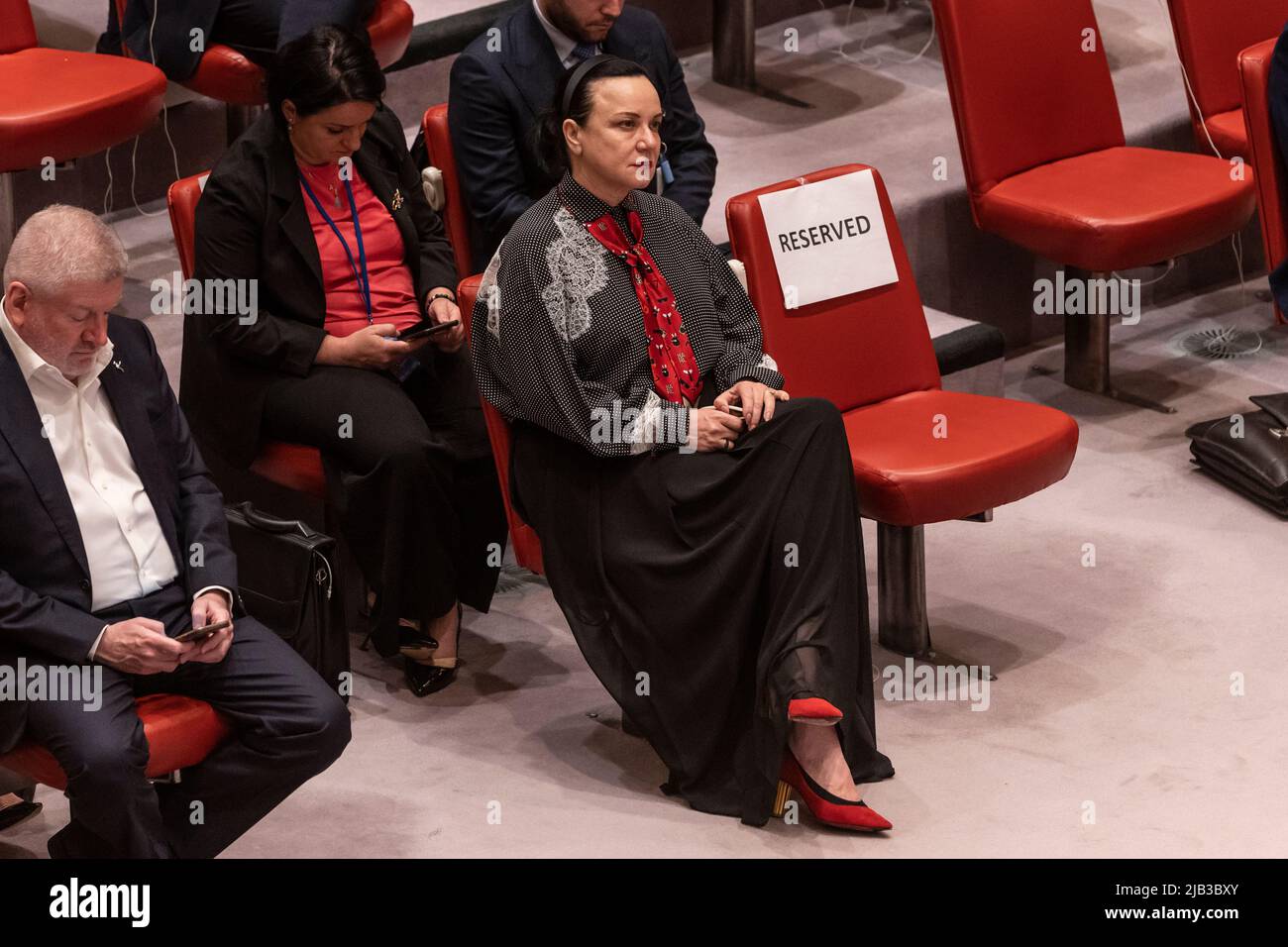 New York, NY - June 2, 2022: Linda Rama, wife of Albania Prime Minister ...