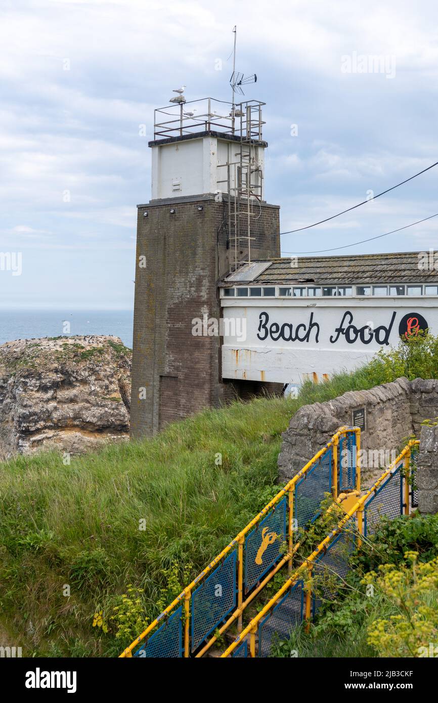 Entrance to Marsden Grotto, South Tyneside, UK beach side bar and ...
