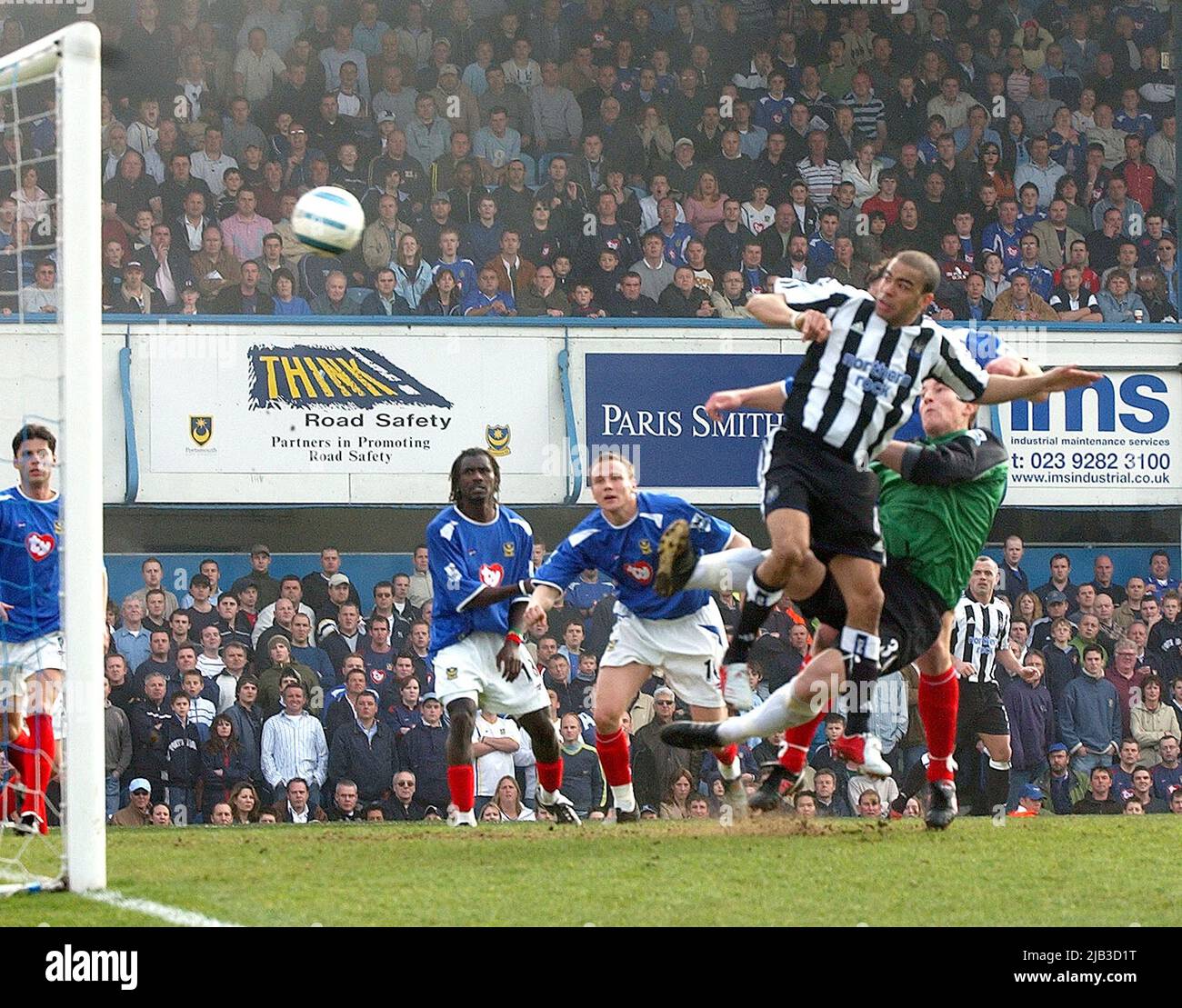 PORTSMOUTH V NEWCASTLE KIERON DYER HEAD S PAST JAMIE ASHDOWN TO OPEN ...