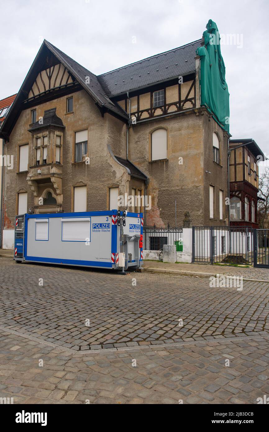 Magdeburg, Germany. 24th Feb, 2022. An unmanned "Mobile Police Station ...