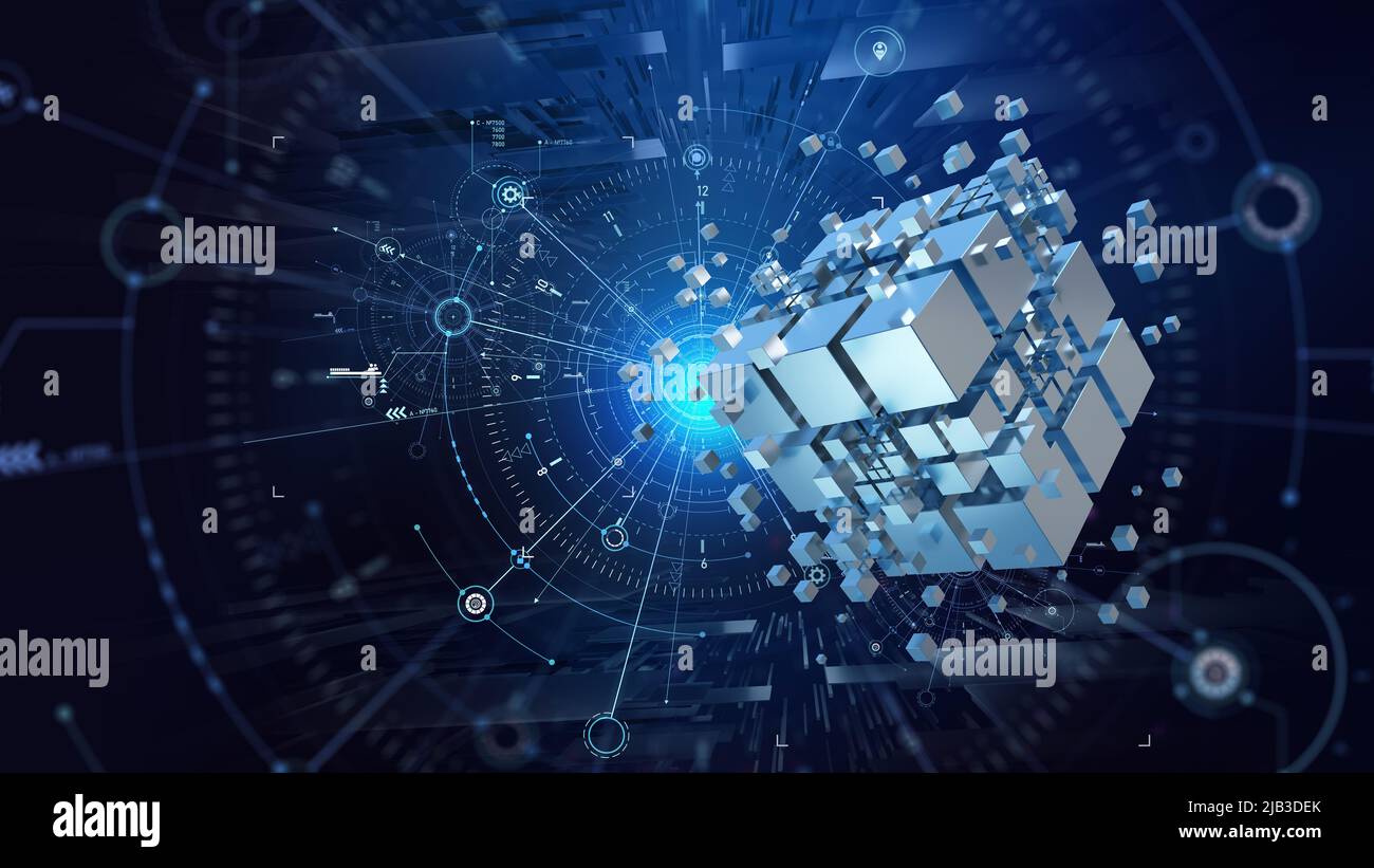 Blockchain technology. Big data processing, fintech and digital ...