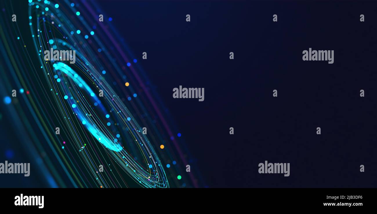 Big Data concept. Digital neural network. Introduction of artificial ...