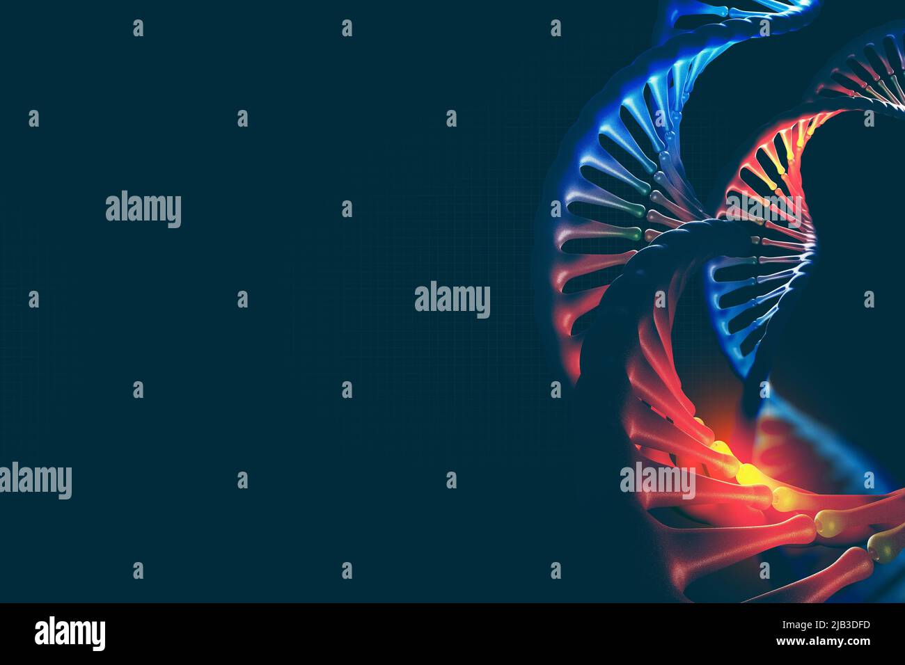 Futuristic design element on the topic of DNA research. 3d illustration ...