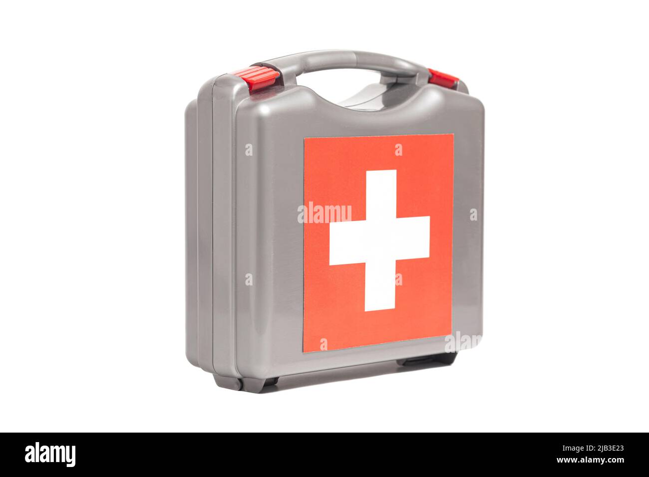 First aid kit with cross emblem isolated on a white background Stock ...
