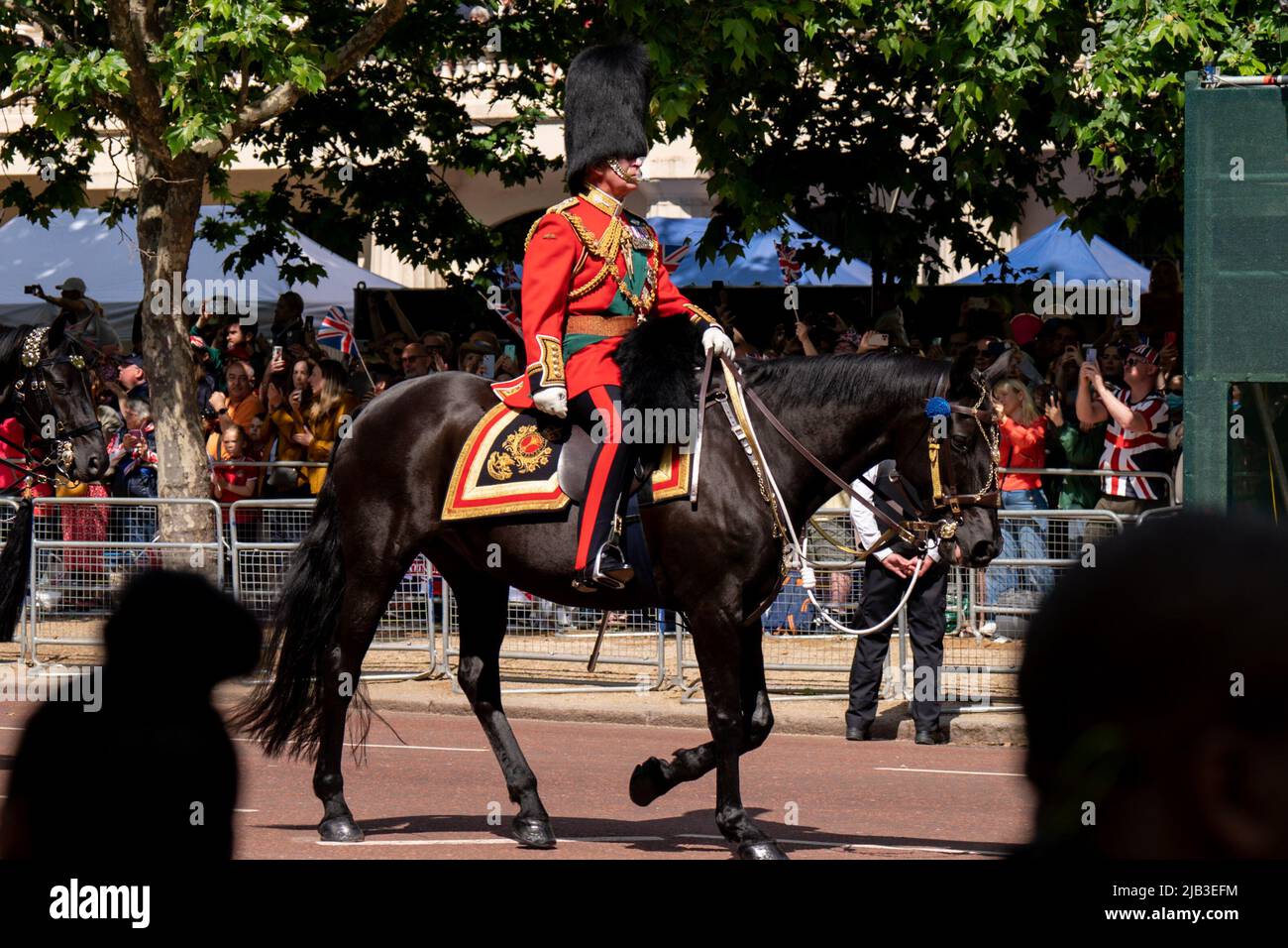 Prince Charles riding down the mall to attend the Trooping the Colour ...