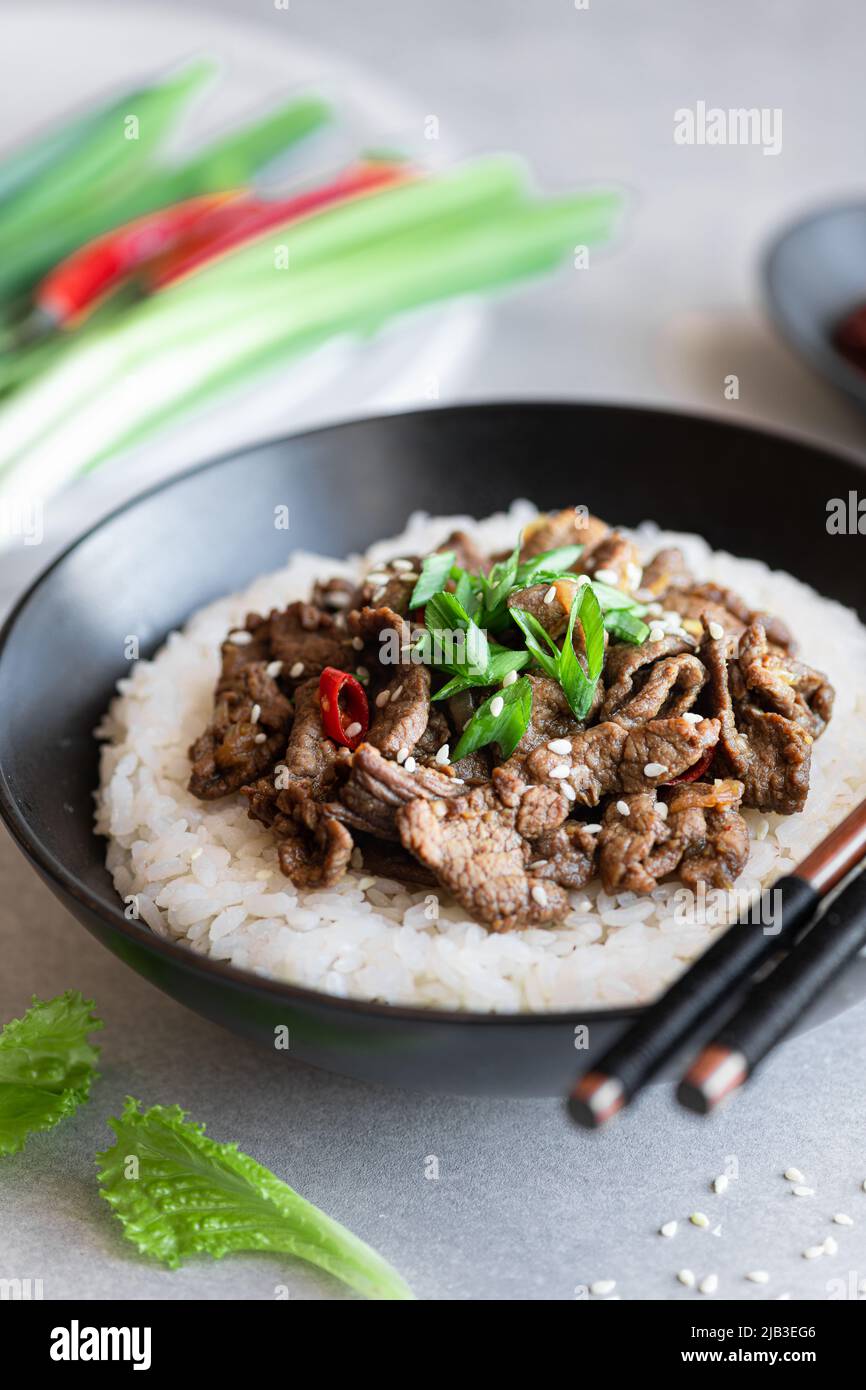 Bulgogi , traditional korean dish Stock Photo - Alamy