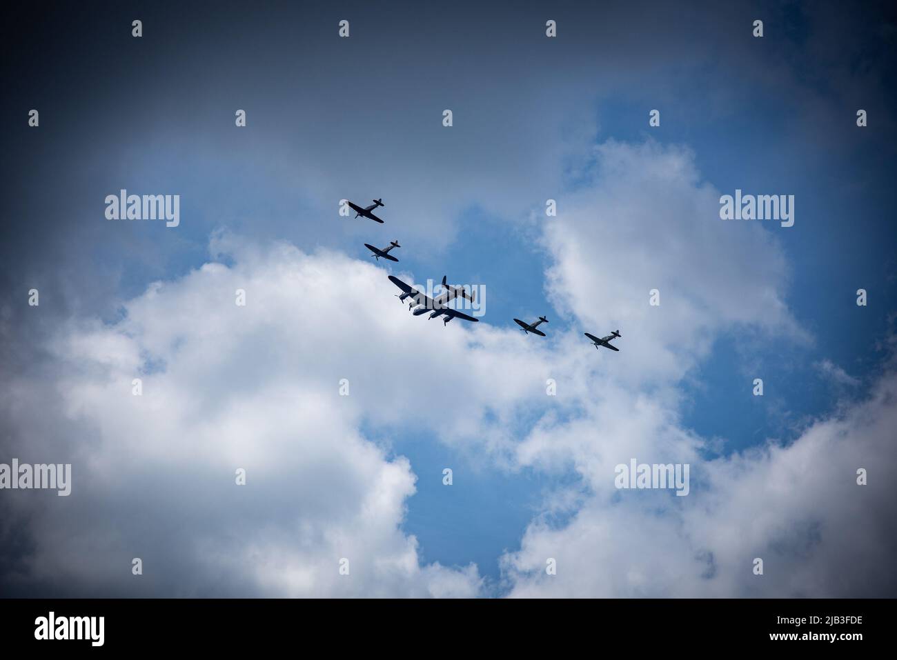 Royal Air Force aircraft perform a flypast during the Queen Elizabeth ...