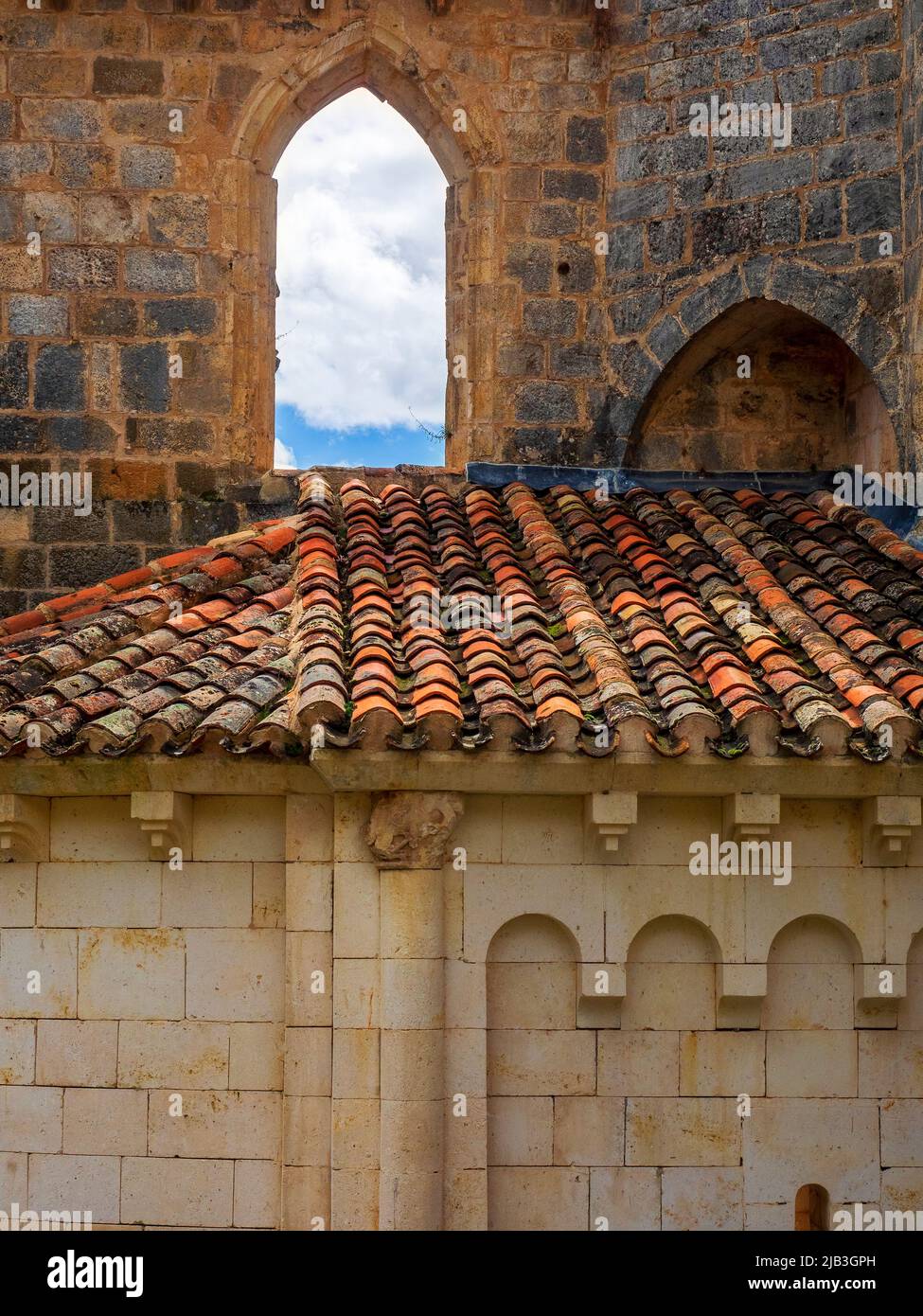 Romanesque ruins of the monastery of San Pedro de Arlanza in the ...
