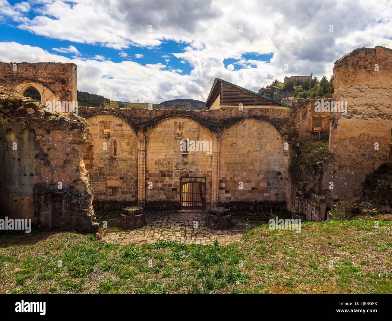 Romanesque ruins of the monastery of San Pedro de Arlanza in the ...