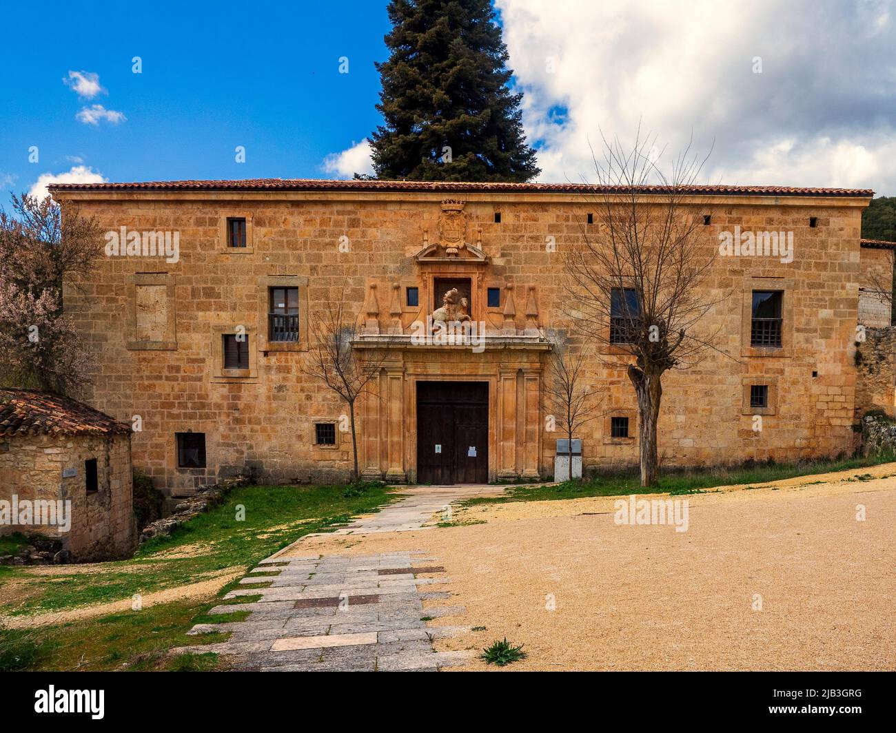 Romanesque ruins of the monastery of San Pedro de Arlanza in the ...