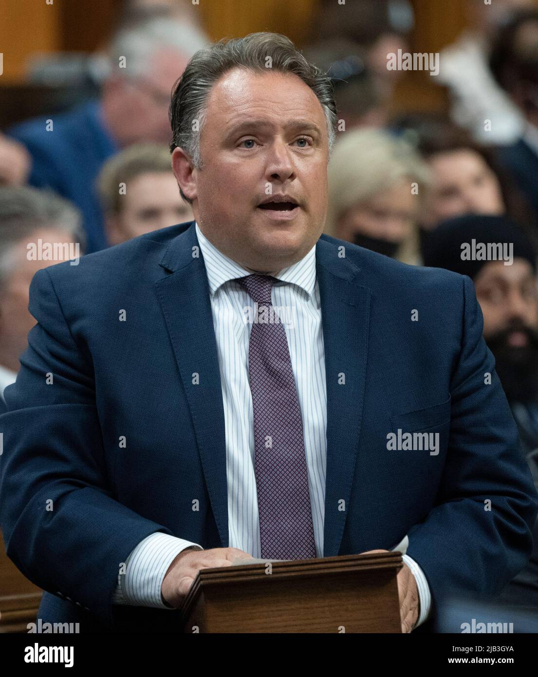 Conservative MP for Fundy Royal, Rob Moore rises during Question Period ...