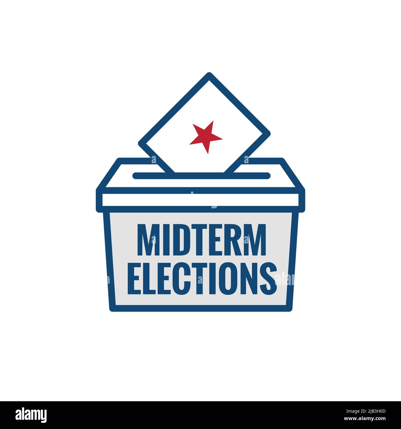 2022 Midterm Elections Design with Red White Blue Vote Icon Stock ...