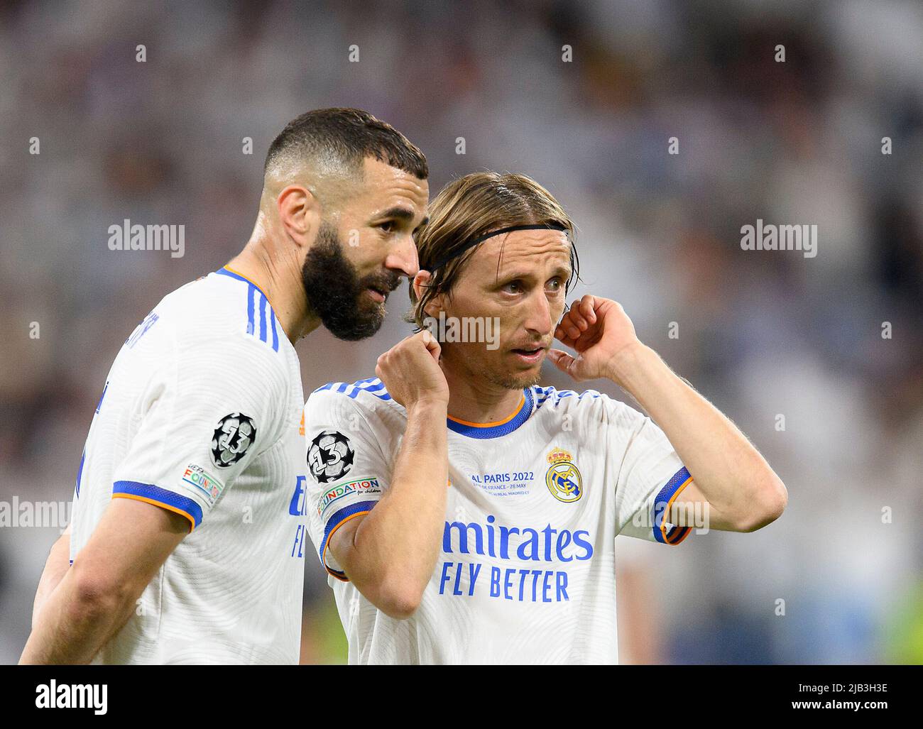 left to right Karim BENZEMA (Real), Luka MODRIC (Real) Soccer Champions ...