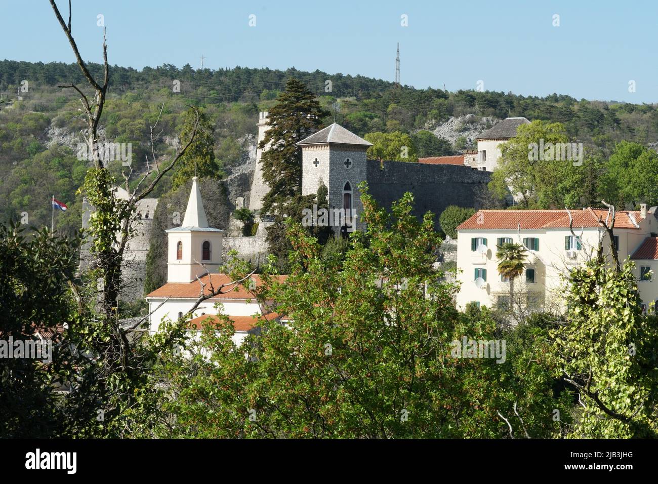 View on The Trsat Castle in Rijeka from opposite hill Stock Photo - Alamy