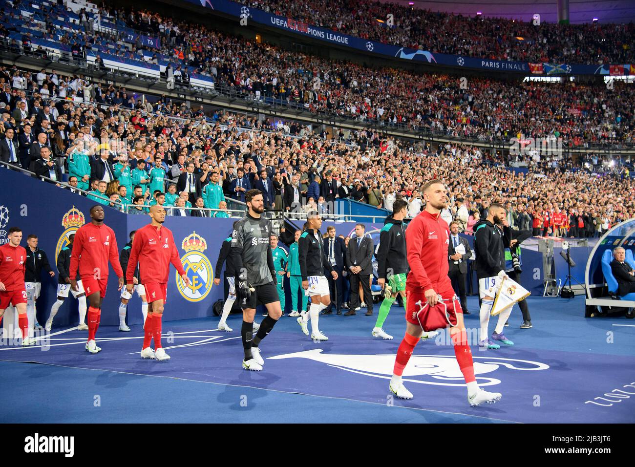 Entry of the players into the stadium, Stade de France, left to right ...