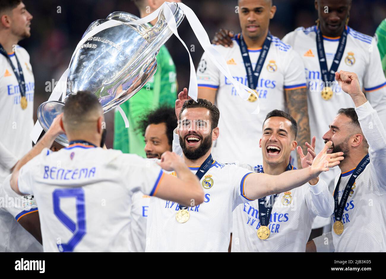 Award ceremony, left to right Karim BENZEMA (Real), Nacho (Real), Lucas VAZQUEZ (Real), Daniel ...
