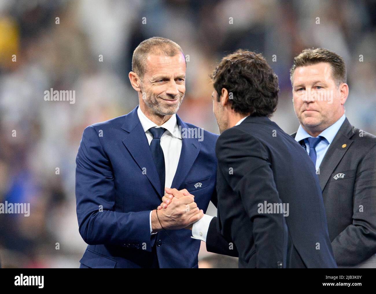 Award ceremony, Aleksander CEFERIN (l. UEFA President) with RAUL Soccer ...