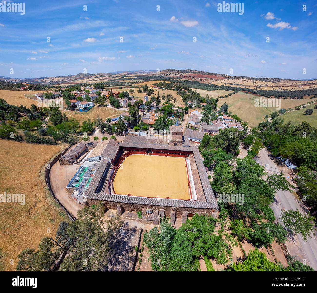 Las Virtudes square bullring, Ciudad Real, Spain. The oldest bullring ...