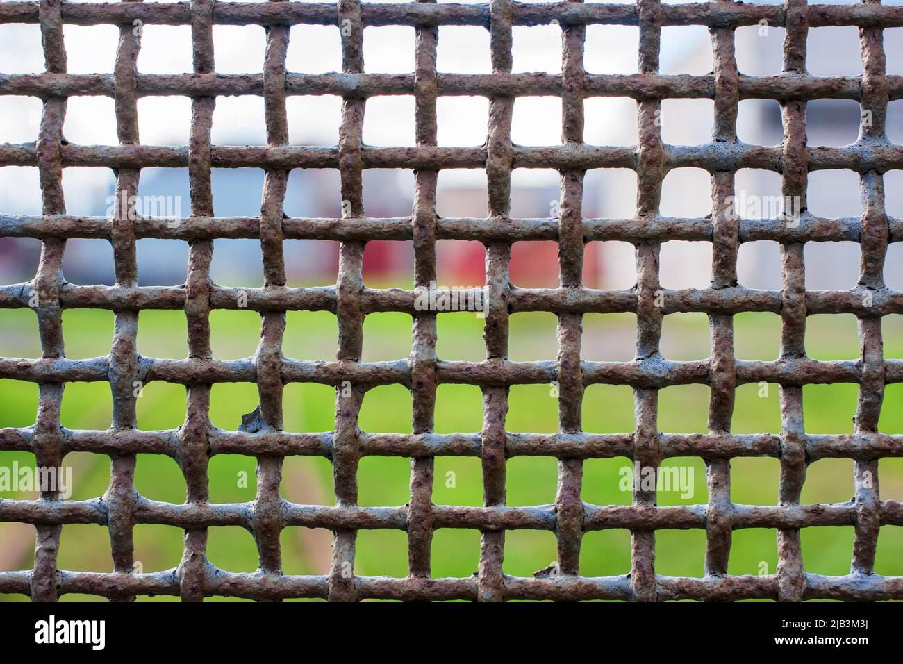Metallic barrier grille hi-res stock photography and images - Alamy