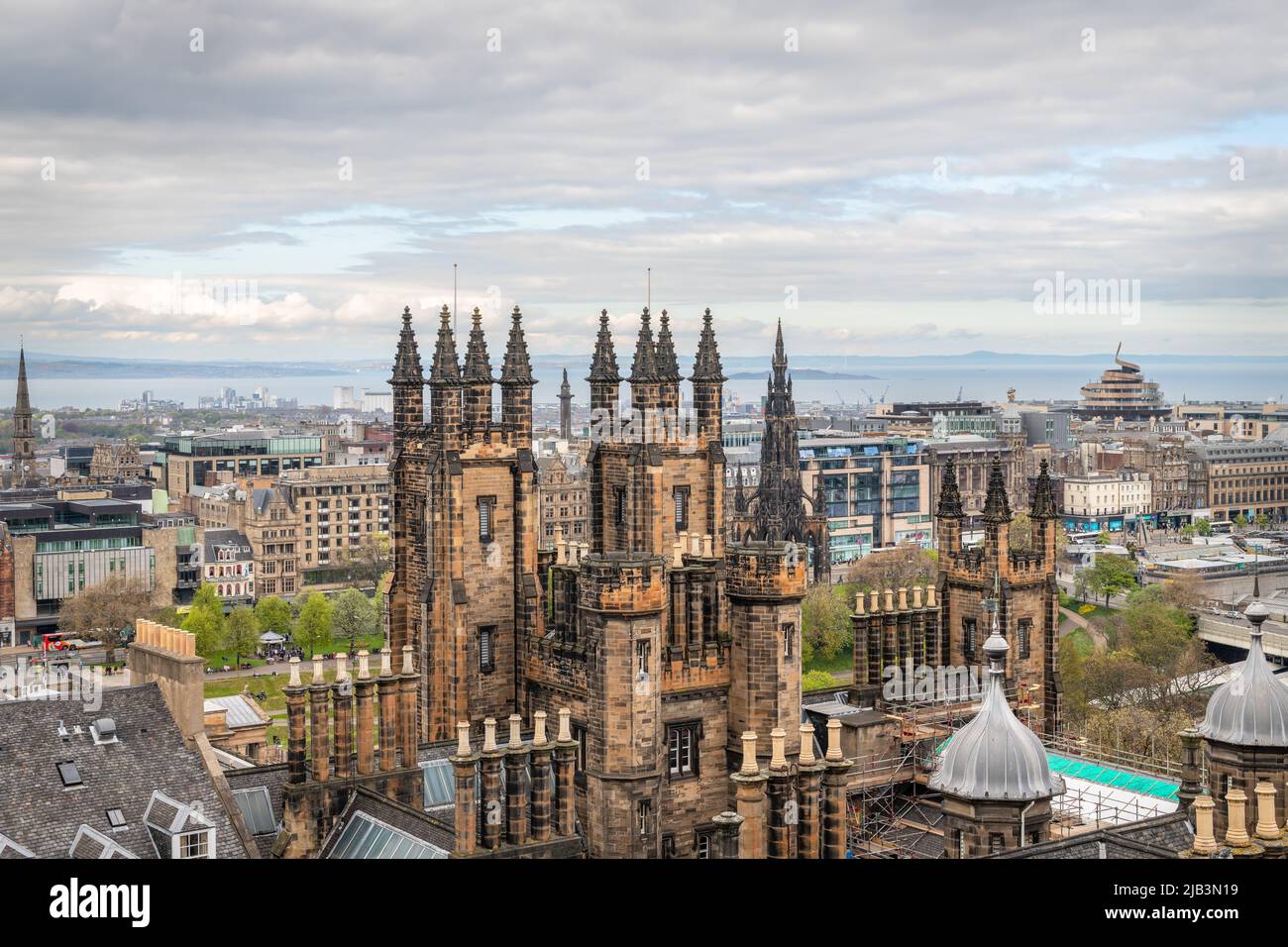 Edinburgh skyline looking North with New Collage University in the ...