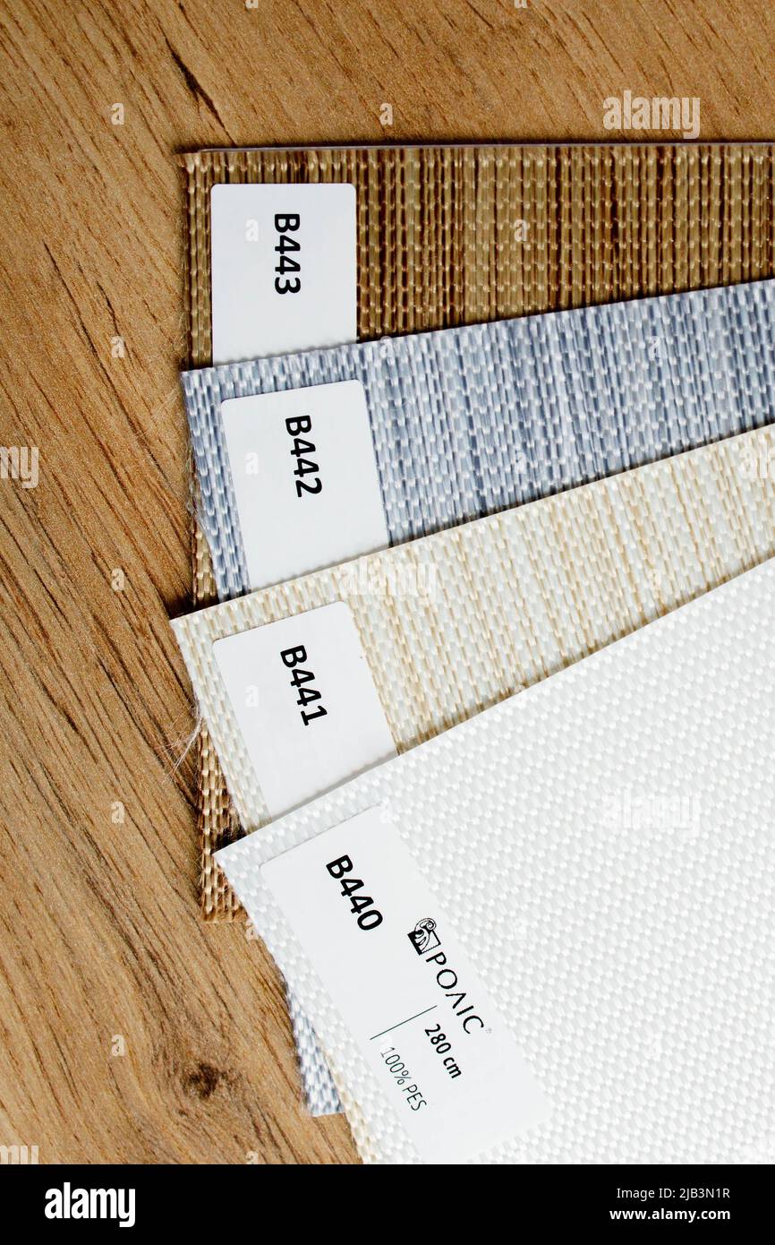 Catalog of different shades of fabric colors. Variety of color of dense ...