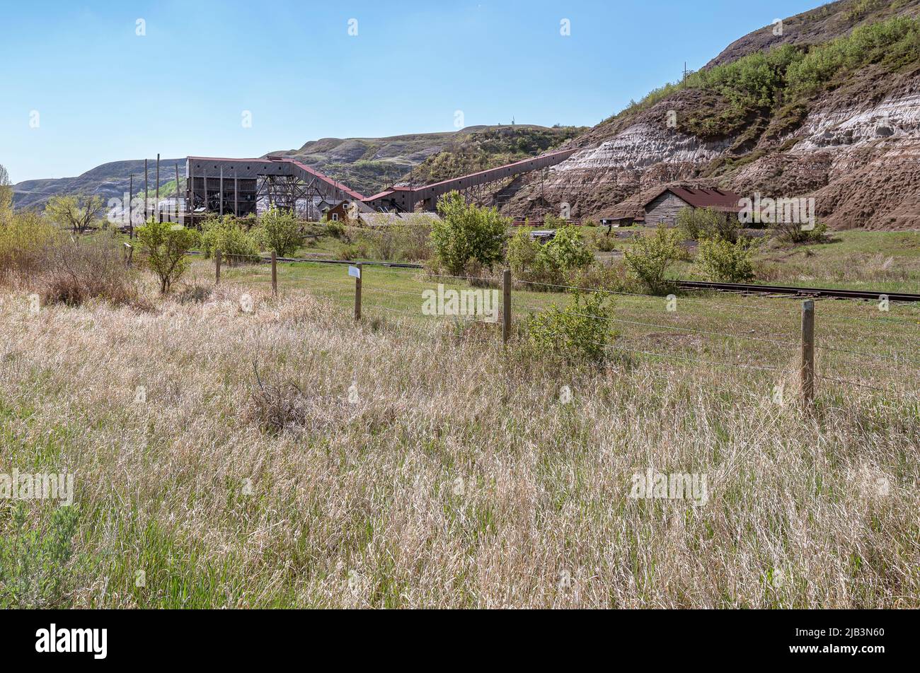 Exterior view of an abandoned coal mine near Drumheller Stock Photo - Alamy