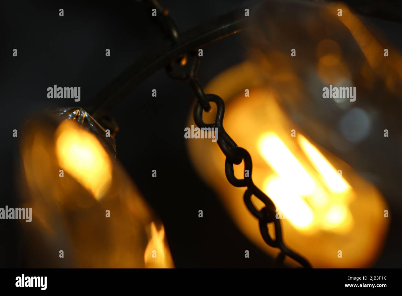 Chain against glowing bulbs. warm, retro, cyberpunk vibes. Background ...