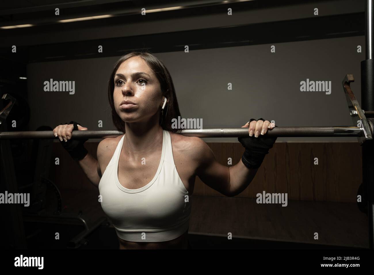 Closeup portrait of empowered female weightlifter Stock Photo - Alamy