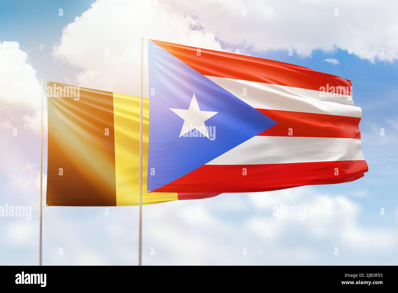 Belgium puerto rico flags hi-res stock photography and images - Alamy