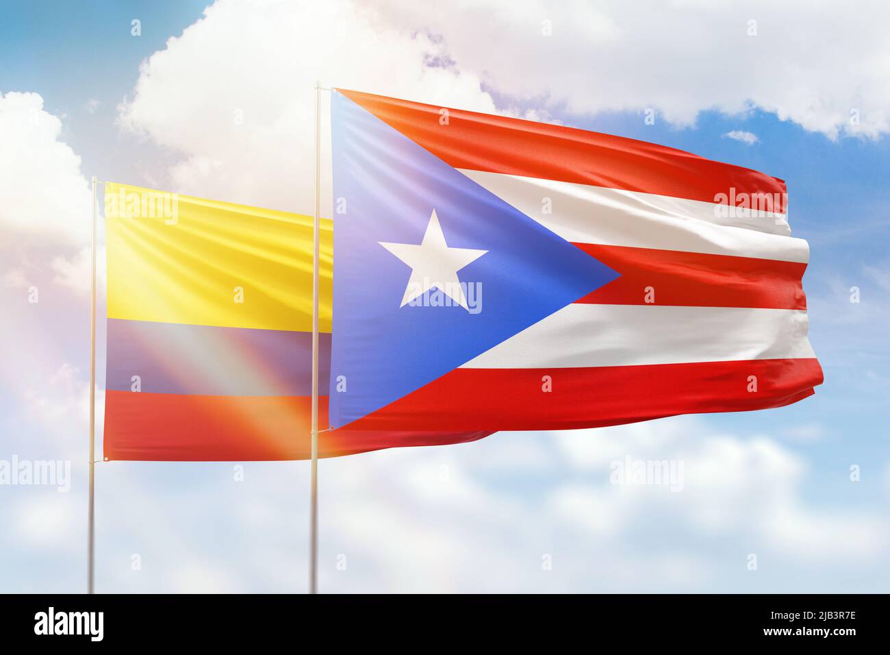 Flag of puerto rico and colombia hi-res stock photography and images ...