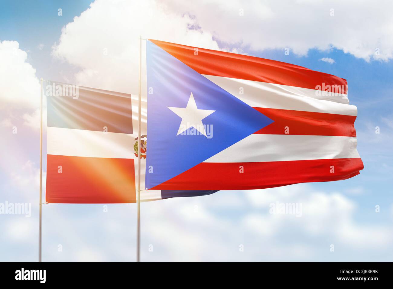 Dominican republic puerto rico flag hi-res stock photography and images ...