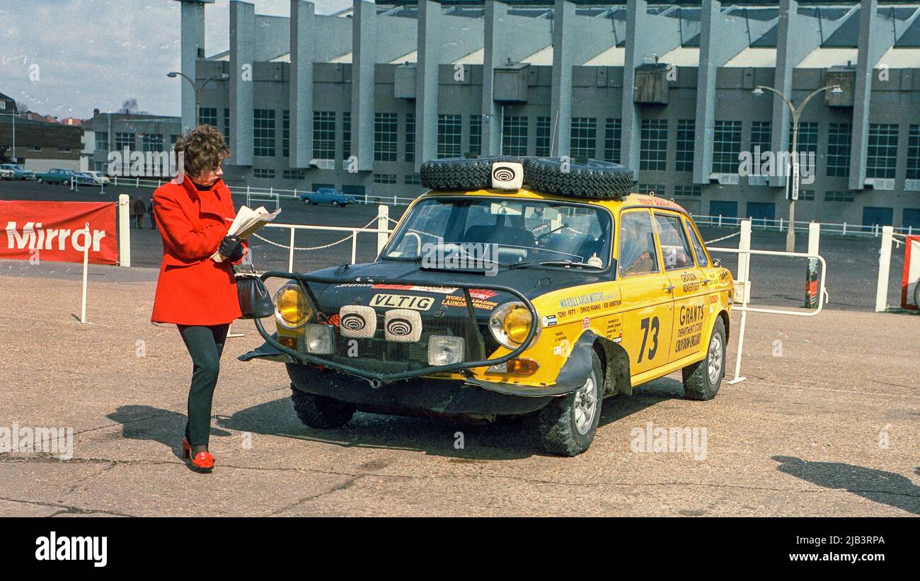 Austin Maxi at start of World Cupp Rally 1970 Stock Photo - Alamy