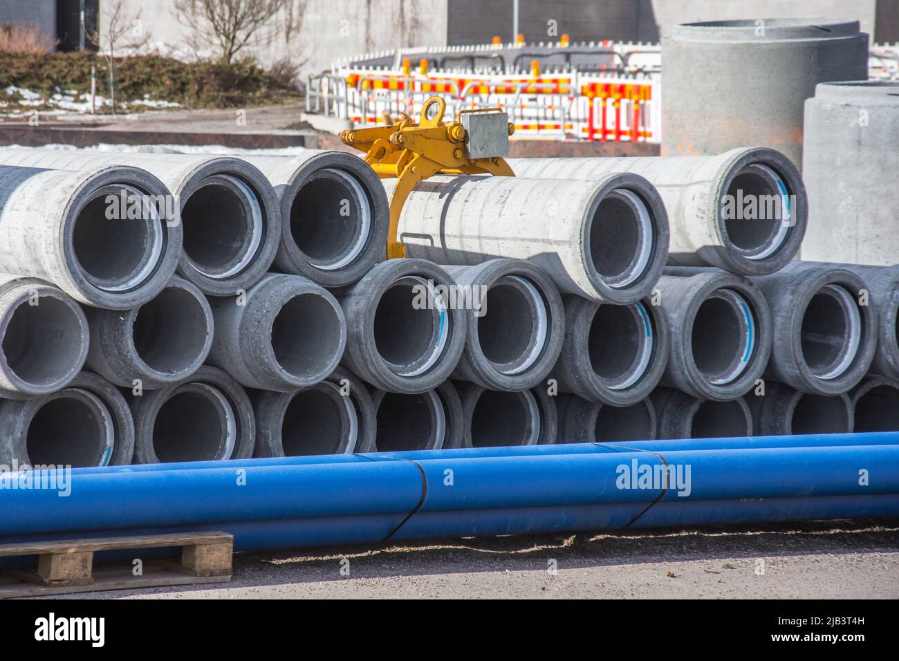 Drain channel with concrete pipes hi-res stock photography and images - Alamy