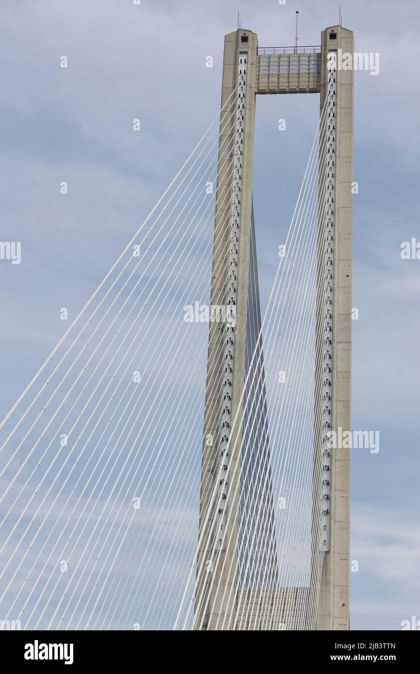 architectural bridge South across the Dnieper River in Kiev, Ukraine ...