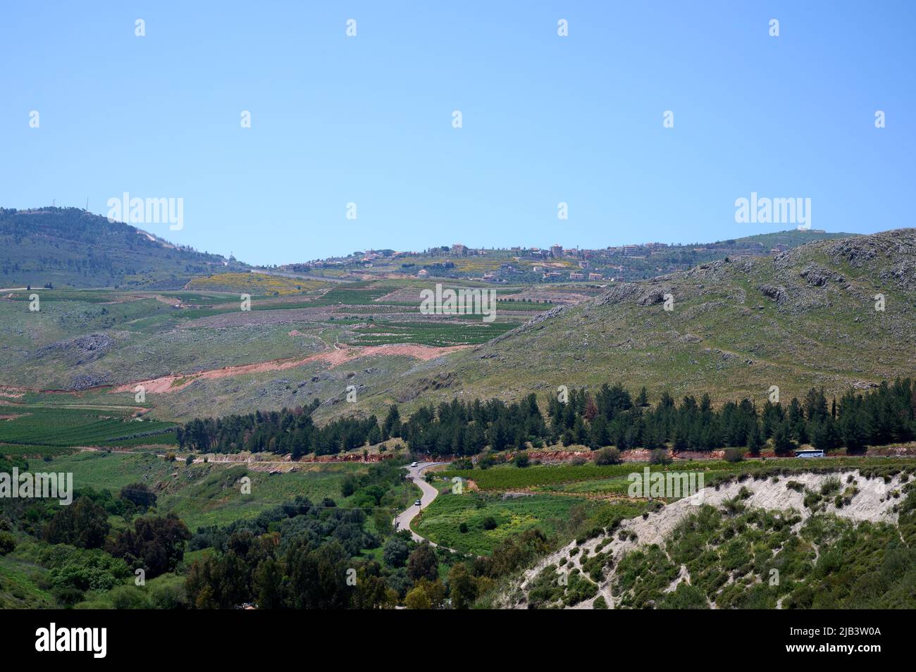 Landscapes and plants in the area of the Ayuna water stream. River ...