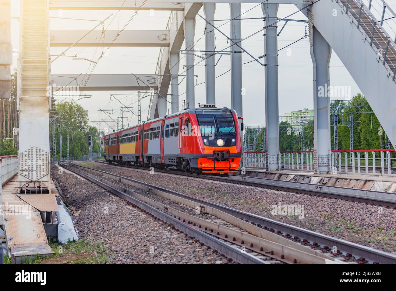 Train moves railway bridge hi-res stock photography and images - Alamy