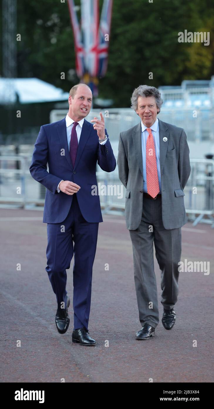 The Duke of Cambridge and Sir Nicholas Bacon attending the lighting of ...