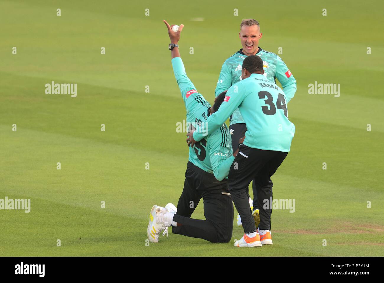 Surrey celebrates taking a catch hi-res stock photography and images ...