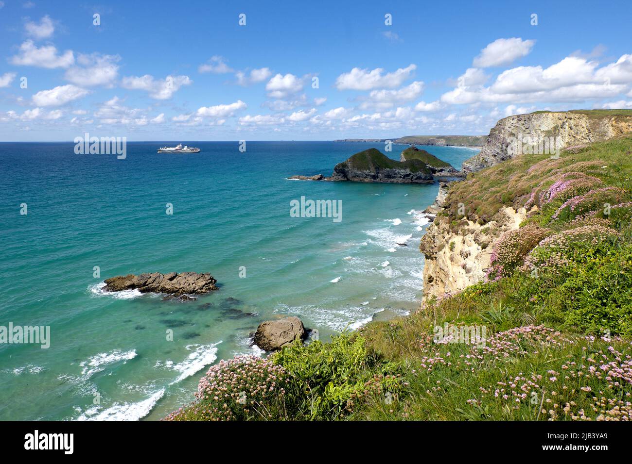 Whipsiderry Beach Newquay Cornwall England UK Stock Photo - Alamy