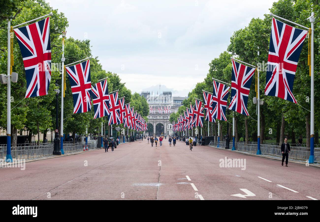 Flags for the queens platinum jubilee 2022 hi-res stock photography and ...