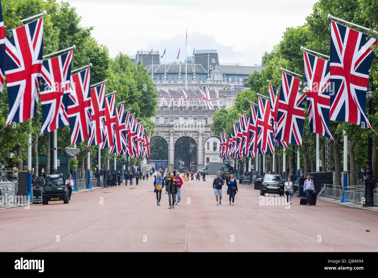 Flags for the queens platinum jubilee 2022 hi-res stock photography and ...