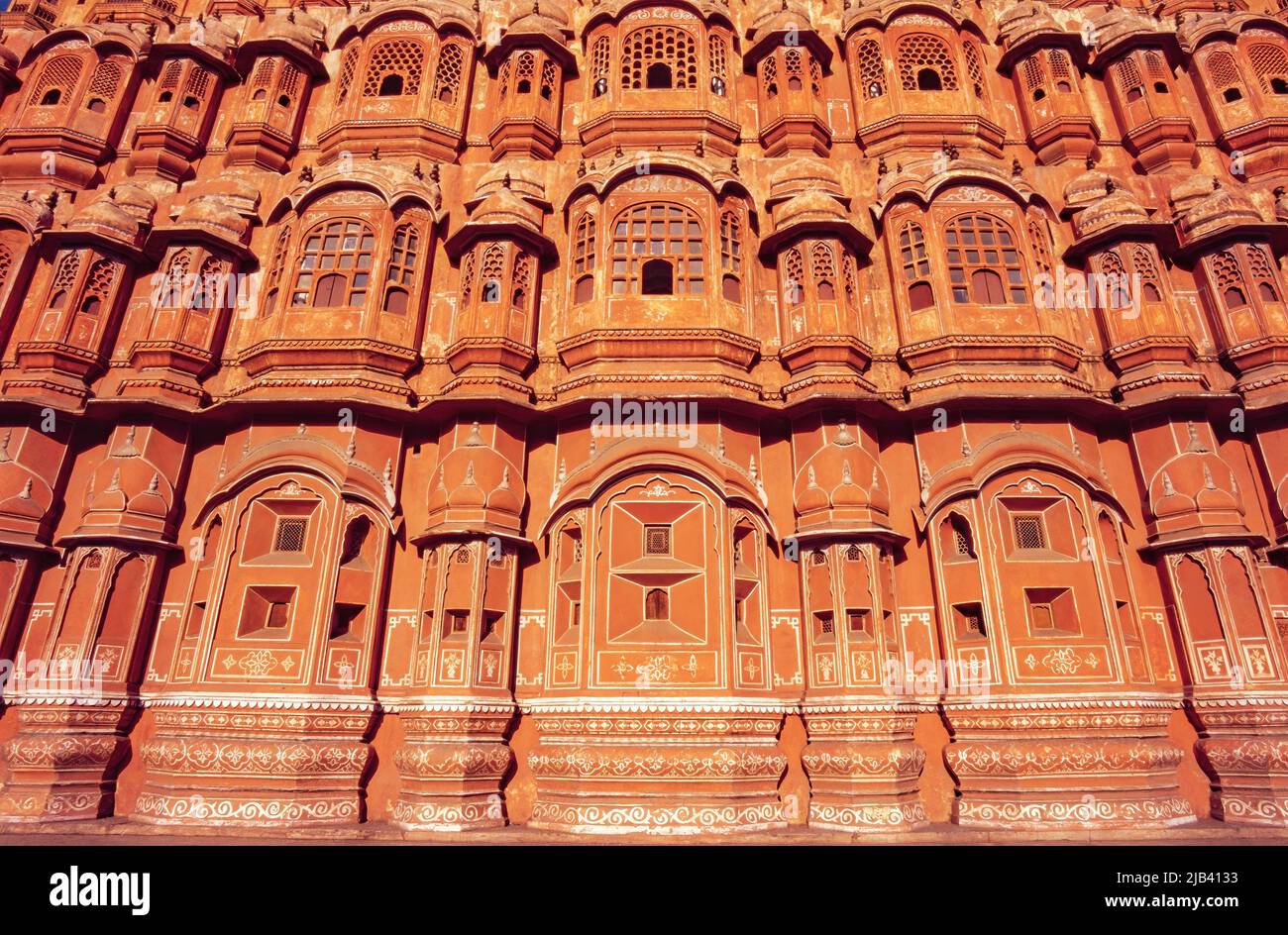 Detail of the Hawa Mahal, or Palace of the Winds, Jaipur, Rajasthan ...