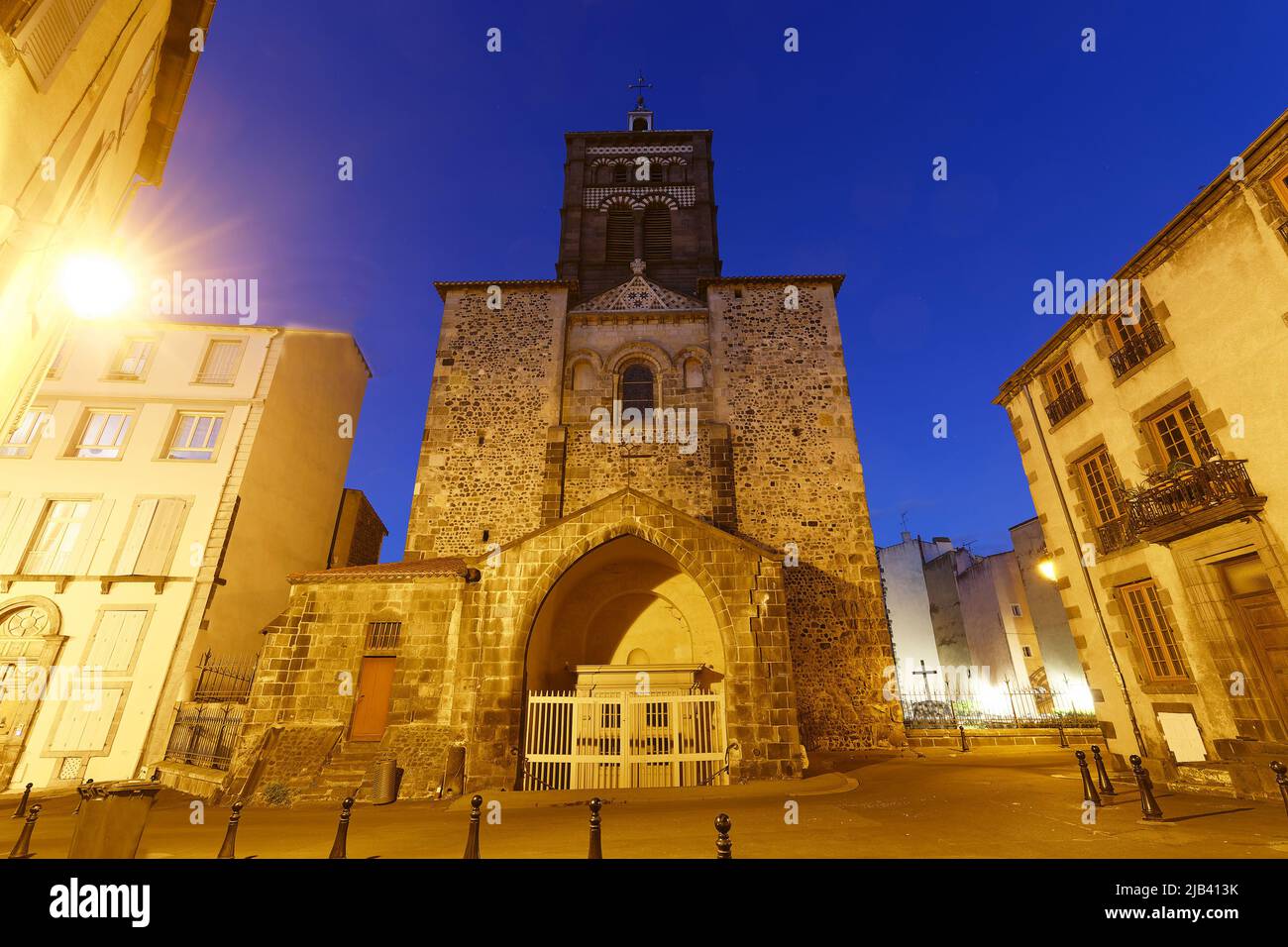 View of Romanesque church Notre Dame du Port. Church was founded by ...