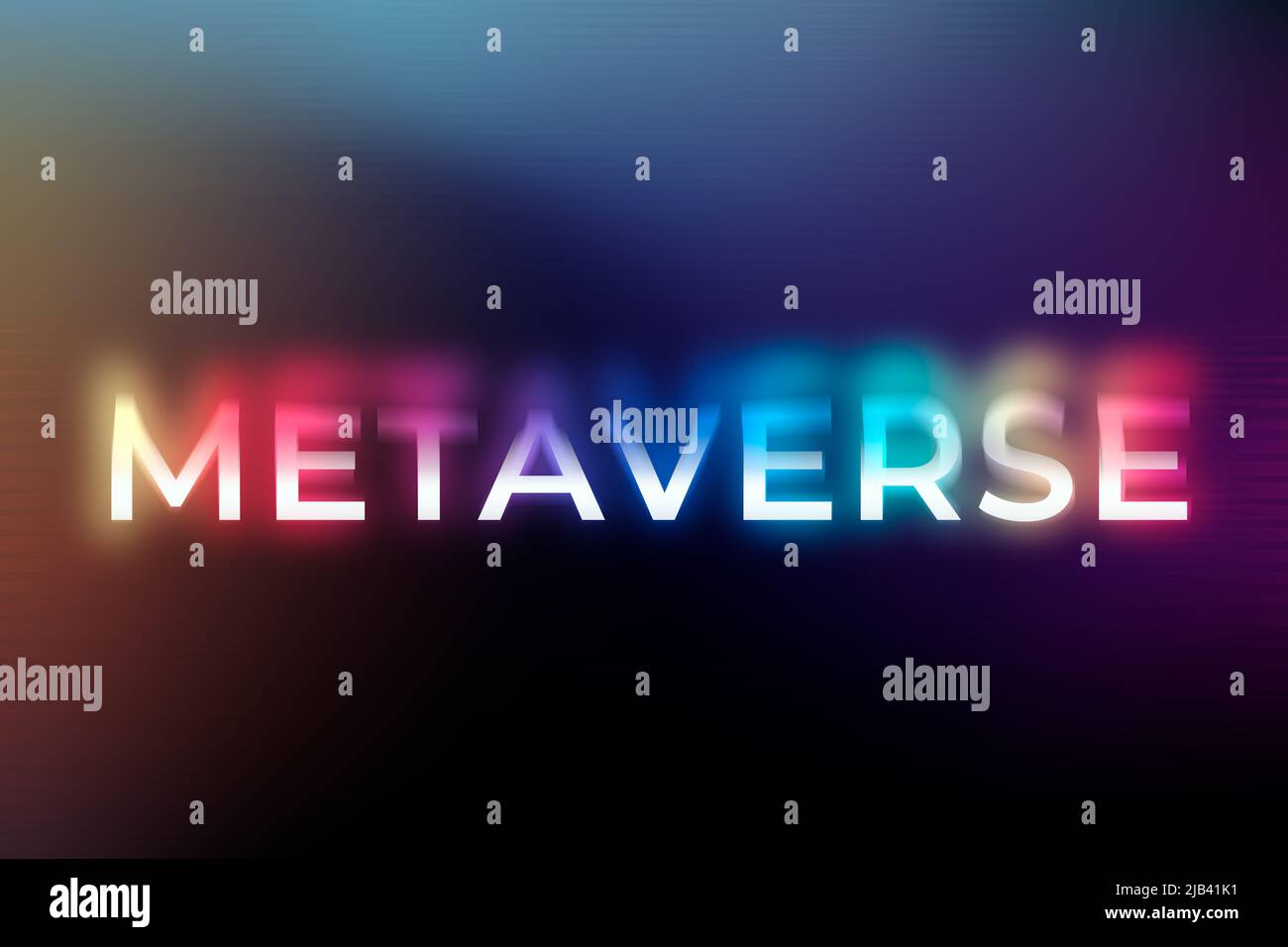 Metaverse word blurred, on a dark modern gradient background Stock ...