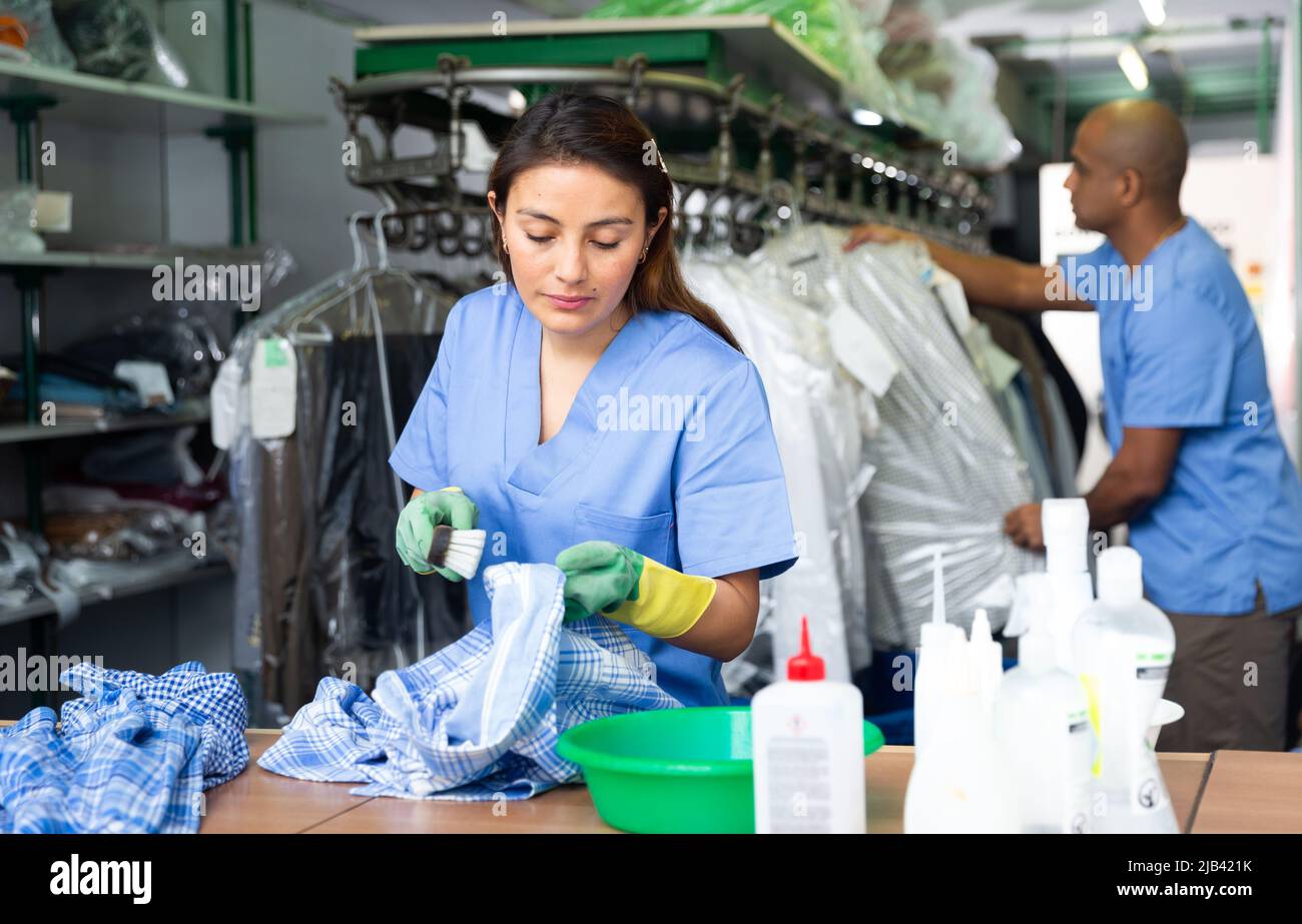 Portrait of female laundry worker during daily work Stock Photo - Alamy
