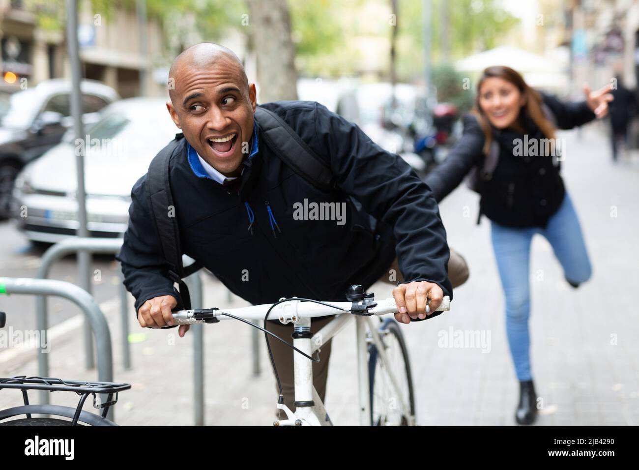 Refugee woman bicycle hi-res stock photography and images - Alamy