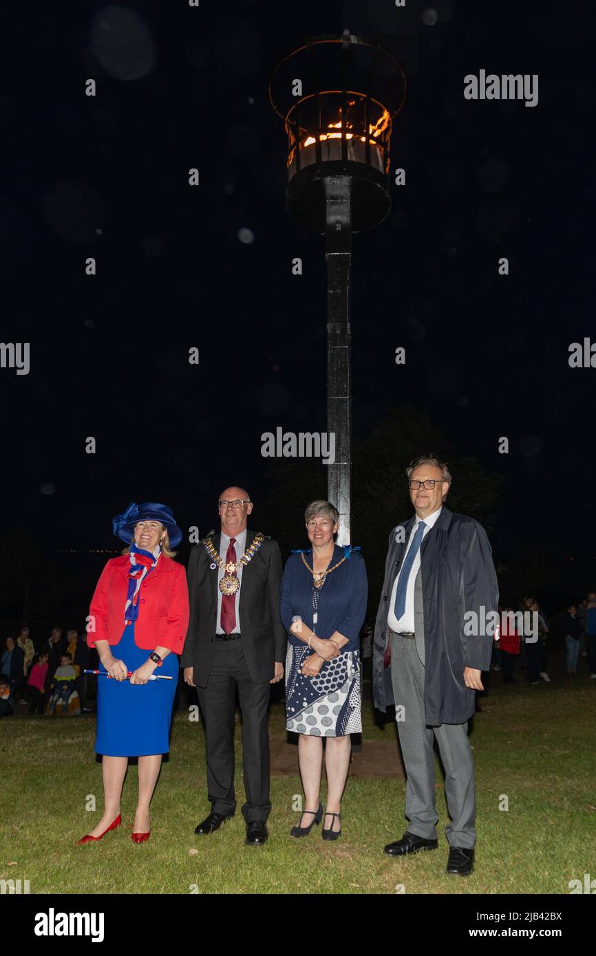 Southend on Sea, UK. 2nd June, 2022. Southend West MP Anna Firth (left ...