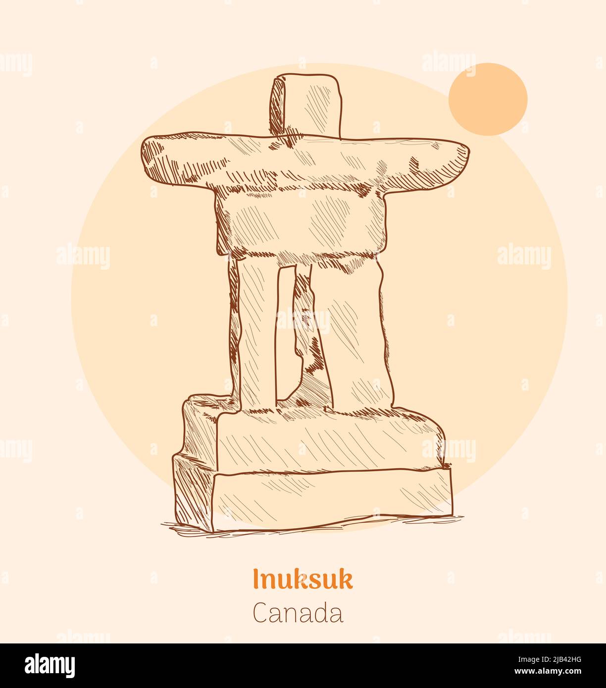 Inuksuk canada hand drawing vector illustration Stock Vector Image ...